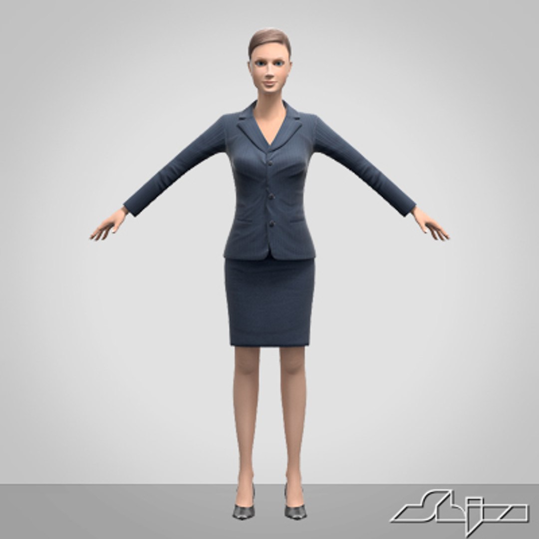 Female Character Office Woman 3d Model