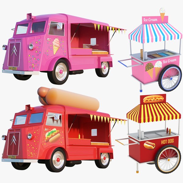3d ice cream cart