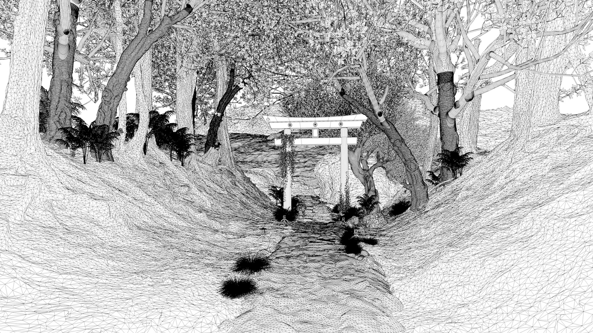 Samurai Path Torii Gate Scene Model 3D Model - TurboSquid 2104218