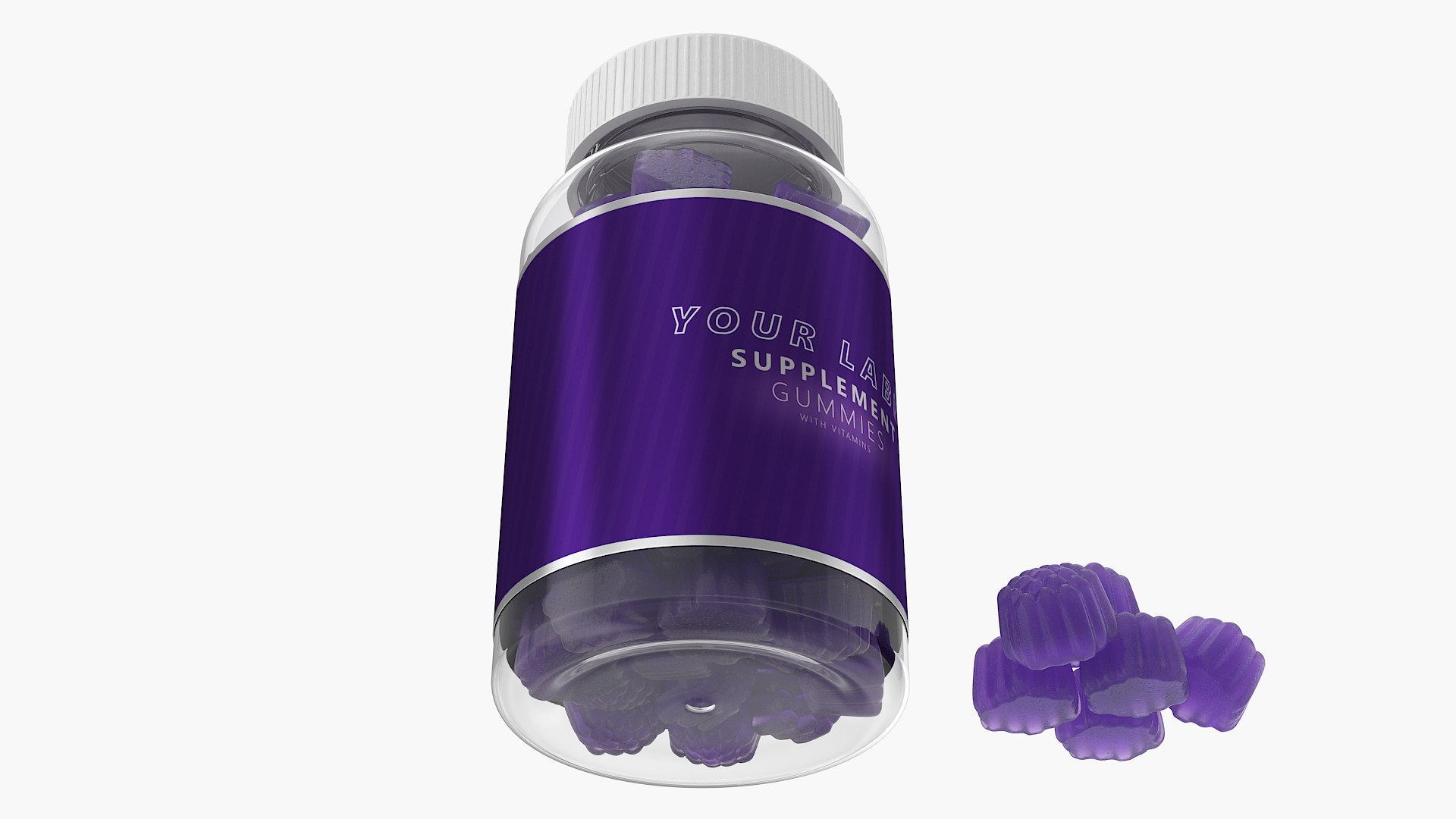 3D Model Gummy Supplement Bottle 1 - TurboSquid 1817268