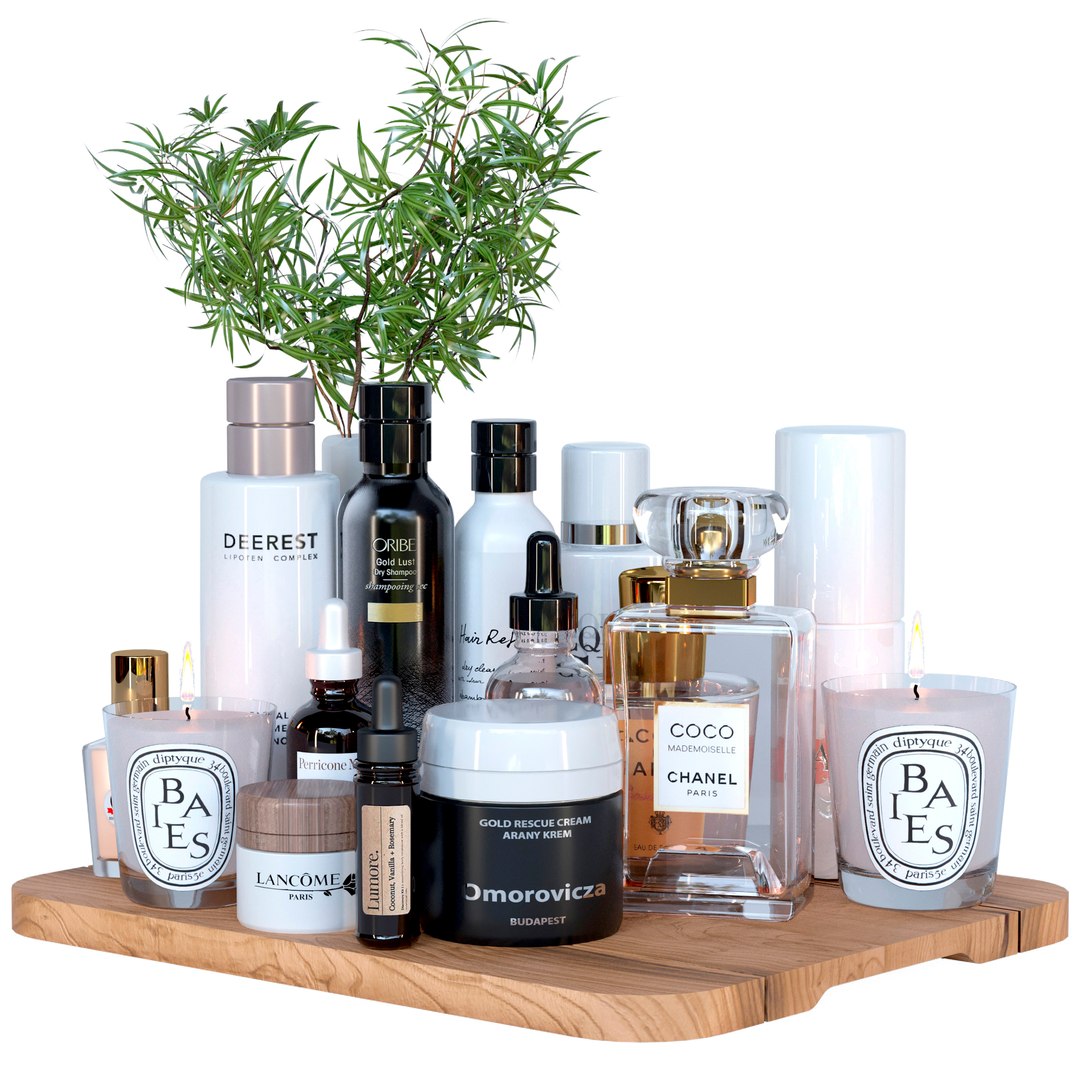 Collection of cosmetics for bathroom and beauty salons 3D model ...