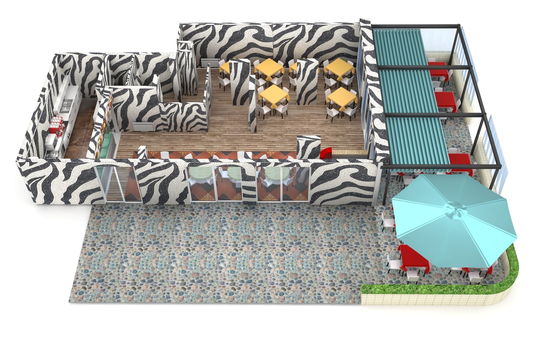 3D Zebra Restaurant - TurboSquid 1648906