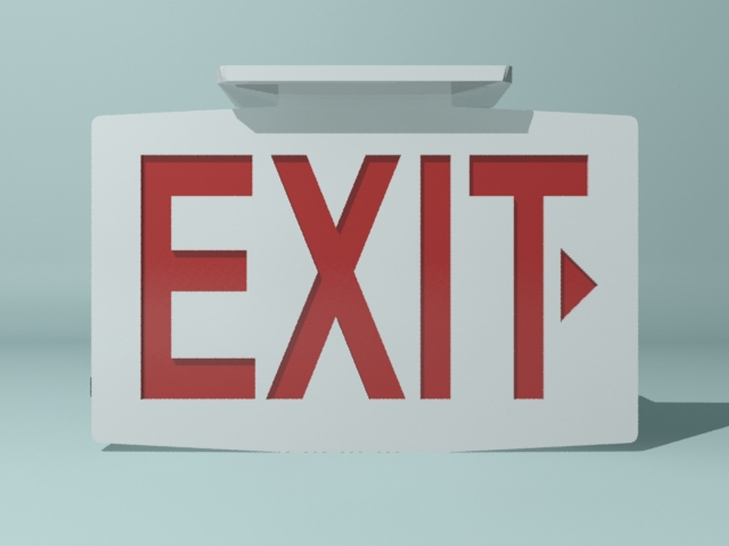 white exit sign 3d max