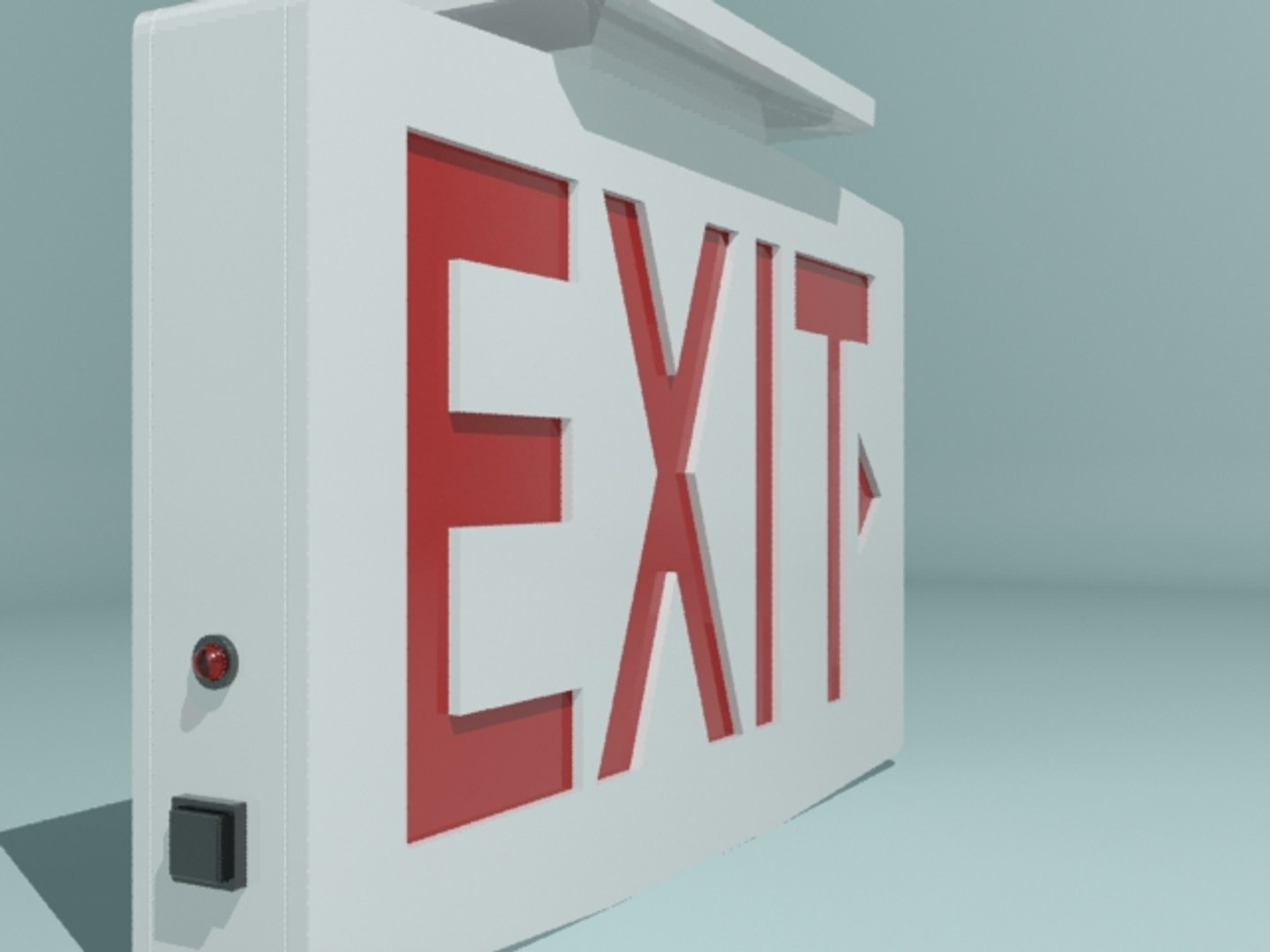 white exit sign 3d max