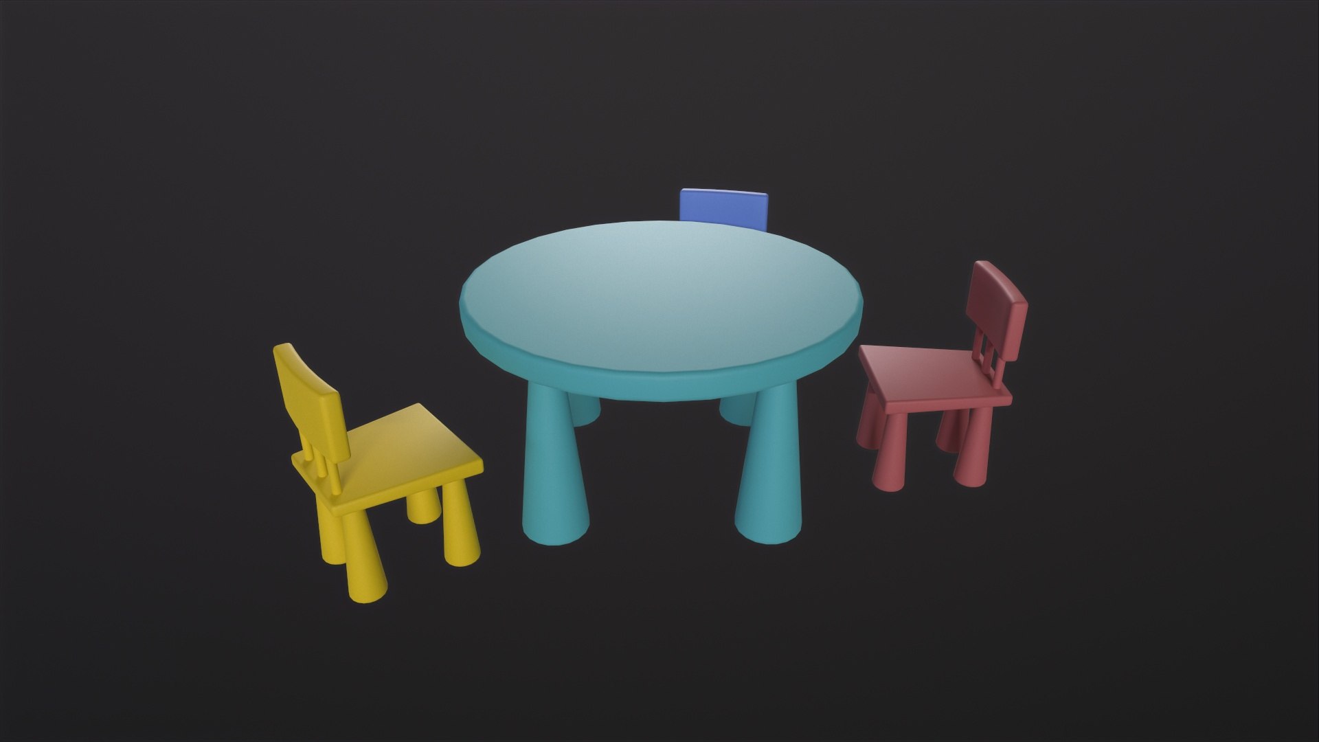 Kids Table And Chairs 3D Model - TurboSquid 2135032