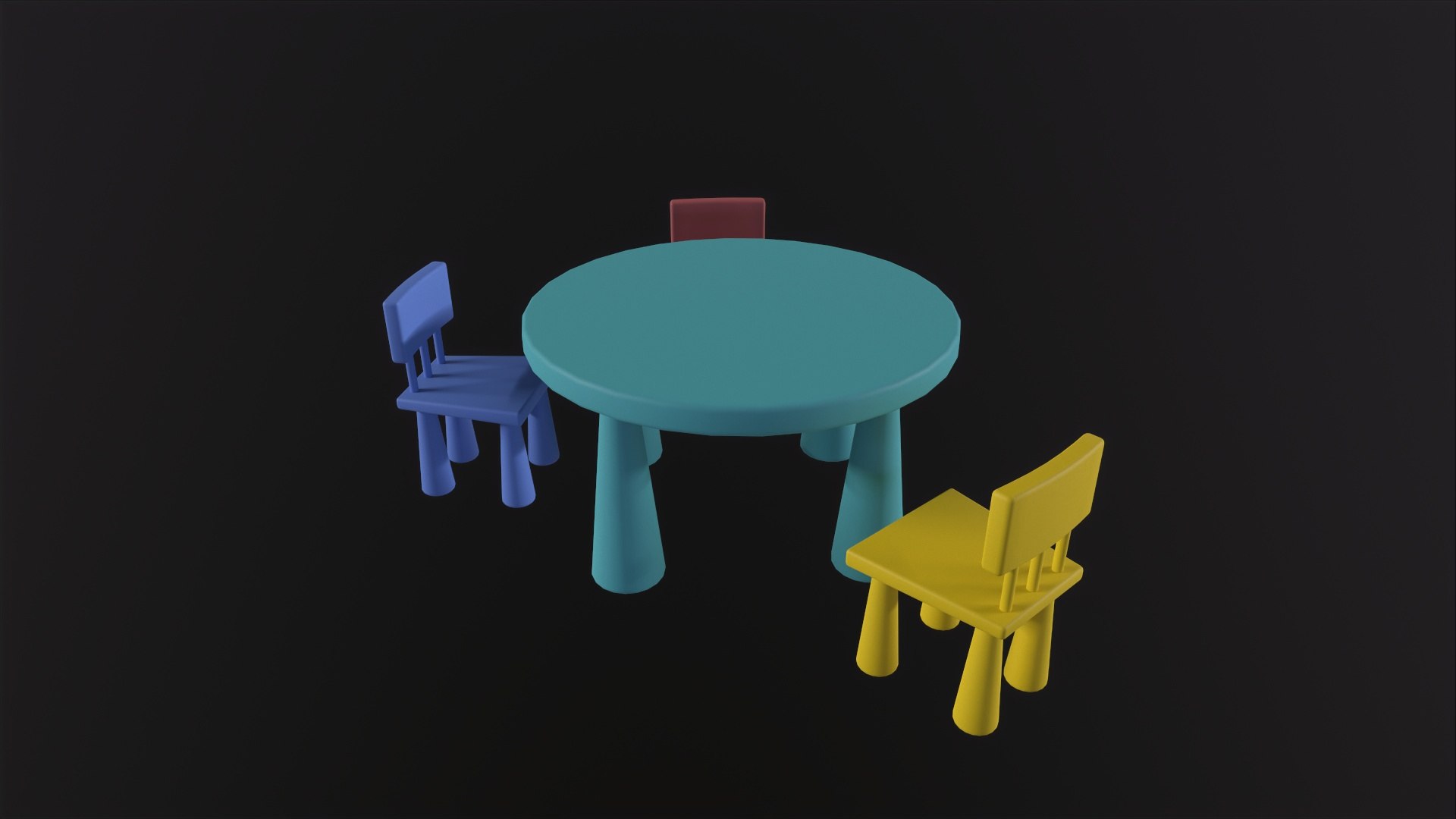 Kids Table And Chairs 3D Model - TurboSquid 2135032
