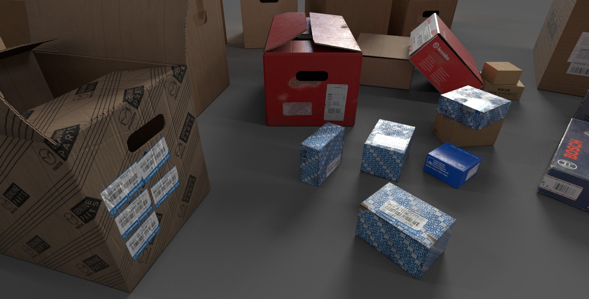 Cardboard Boxes Model - TurboSquid 1761110