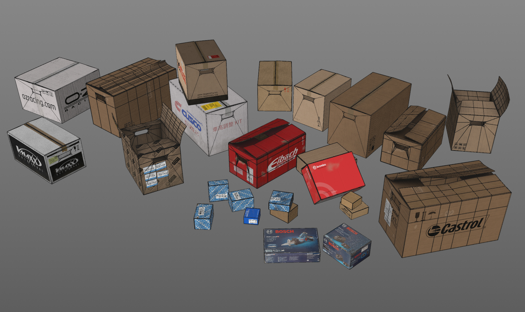 Cardboard Boxes model - TurboSquid 1761110