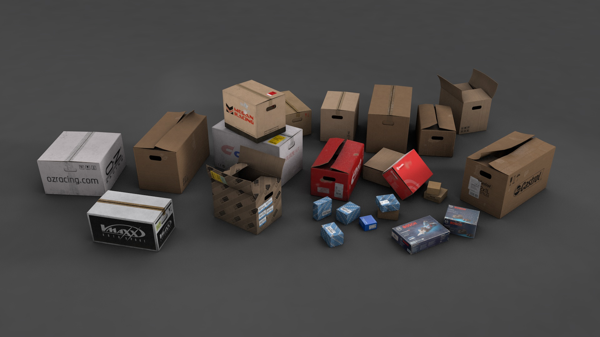 Cardboard Boxes Model - TurboSquid 1761110