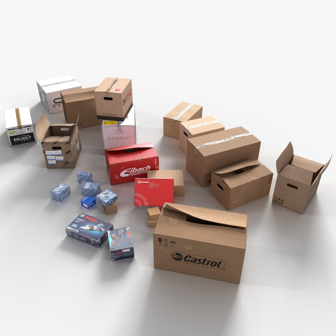 Cardboard Boxes Model - TurboSquid 1761110