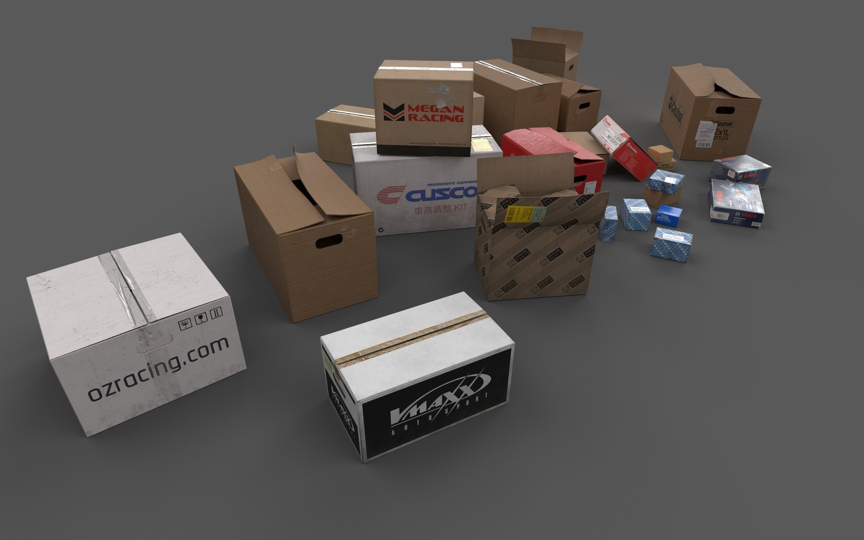 Cardboard Boxes Model - TurboSquid 1761110
