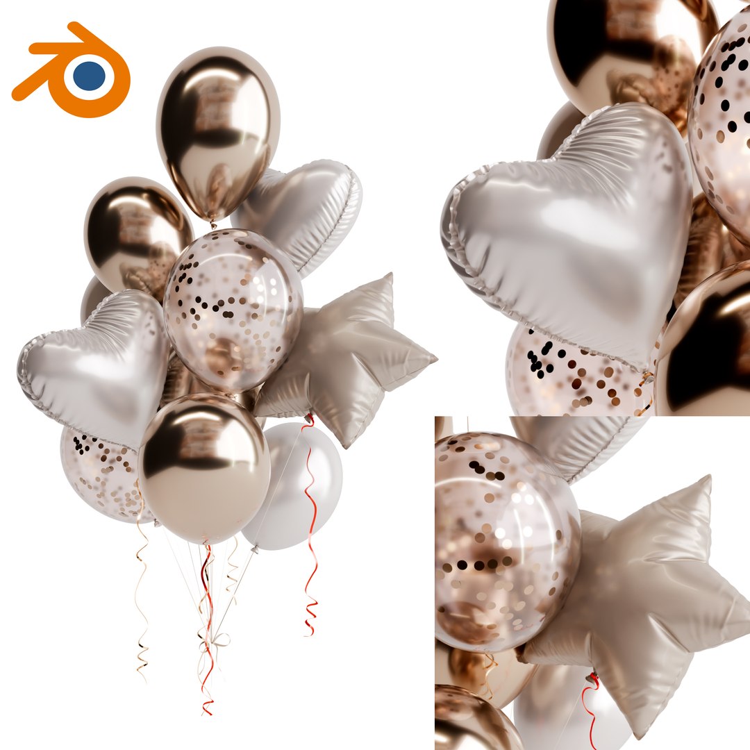 3D Holiday Balloons Blender 3D Model Model - TurboSquid 2516860