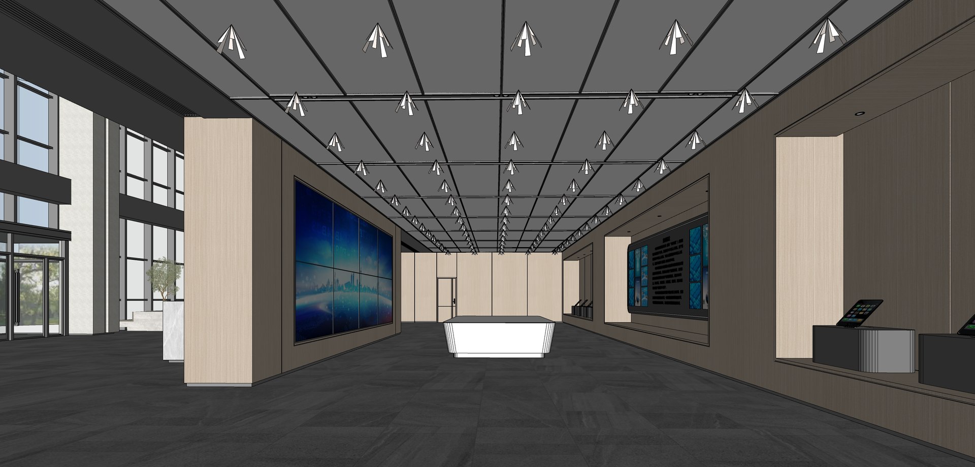 3D Modern simple company lobby model - TurboSquid 2016094