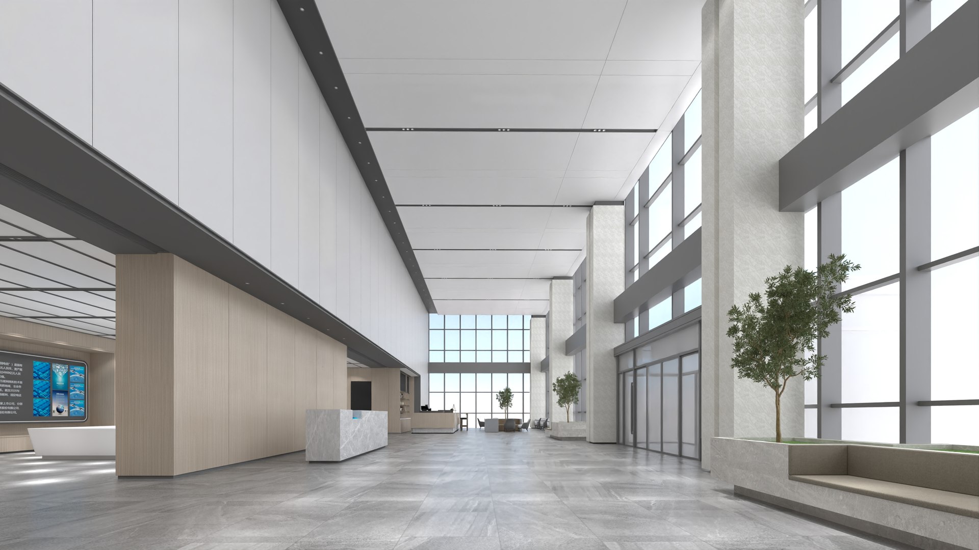 3D Modern simple company lobby model - TurboSquid 2016094