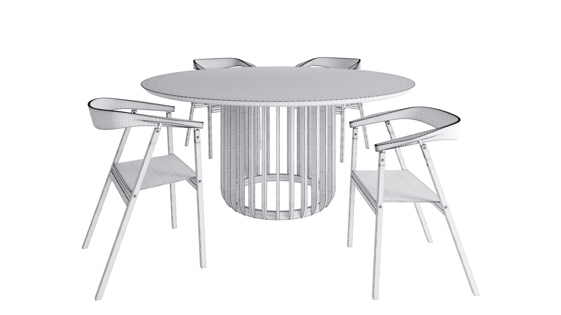 Miniforms Juice round table and Tecta D7 D7K chair model - TurboSquid ...