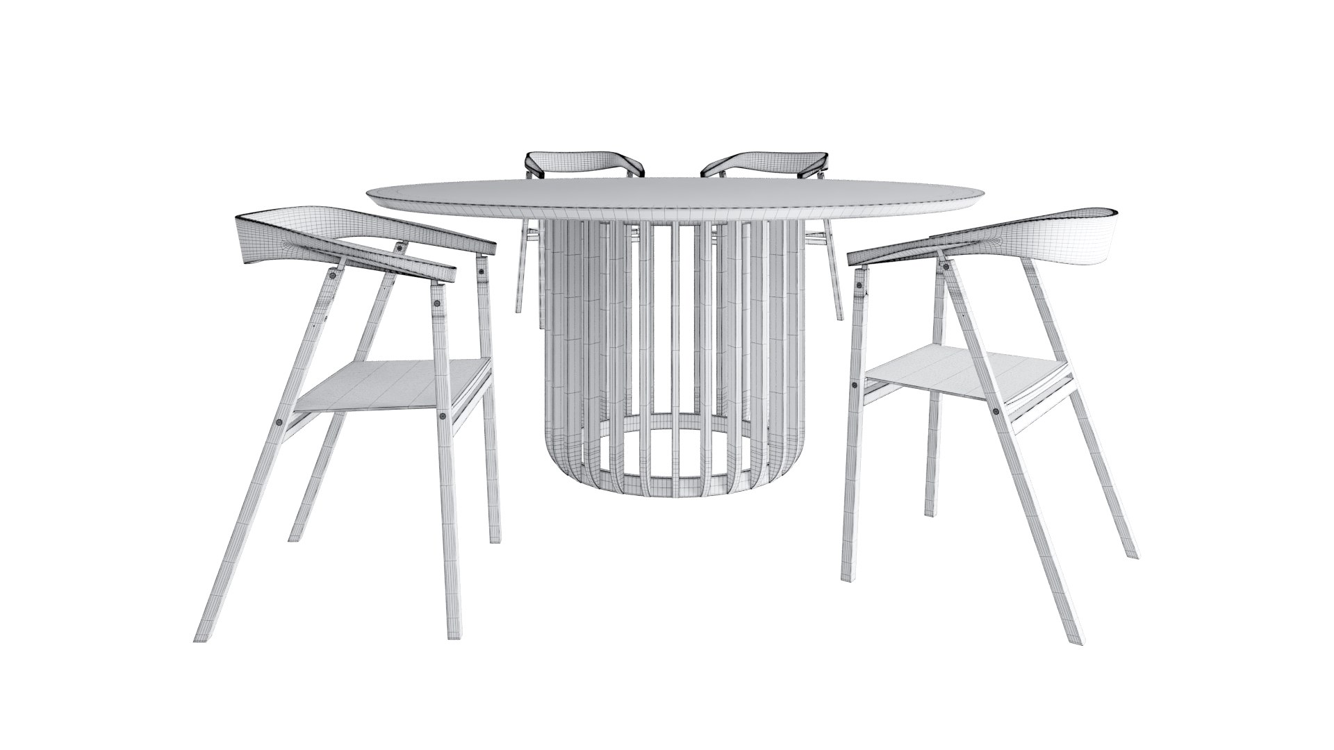 Miniforms Juice round table and Tecta D7 D7K chair model - TurboSquid ...