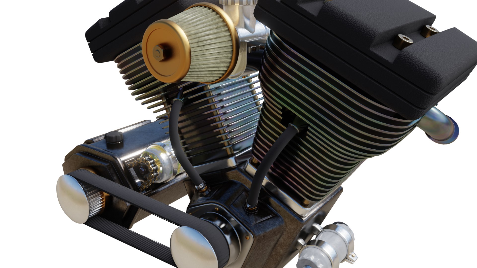 3D V-Twin Motorcycle Engine Model - TurboSquid 1984200