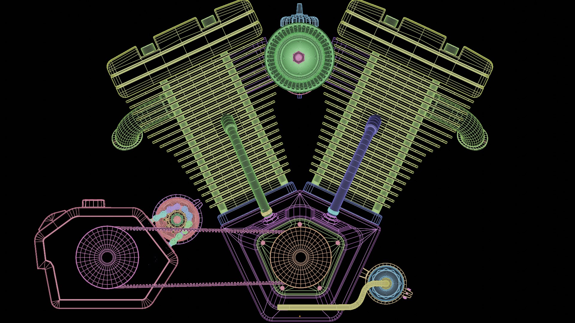 3D V-Twin Motorcycle Engine Model - TurboSquid 1984200