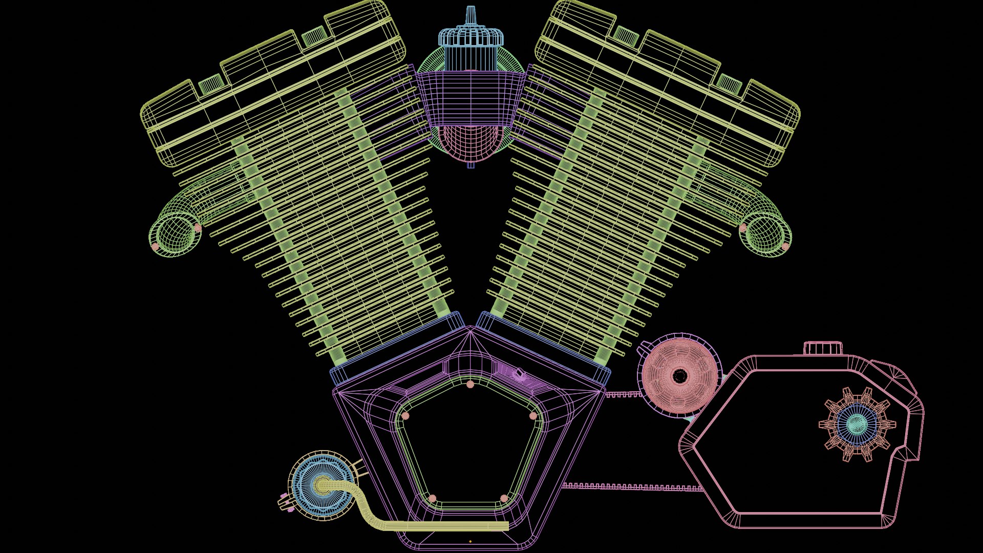 3D V-Twin Motorcycle Engine Model - TurboSquid 1984200