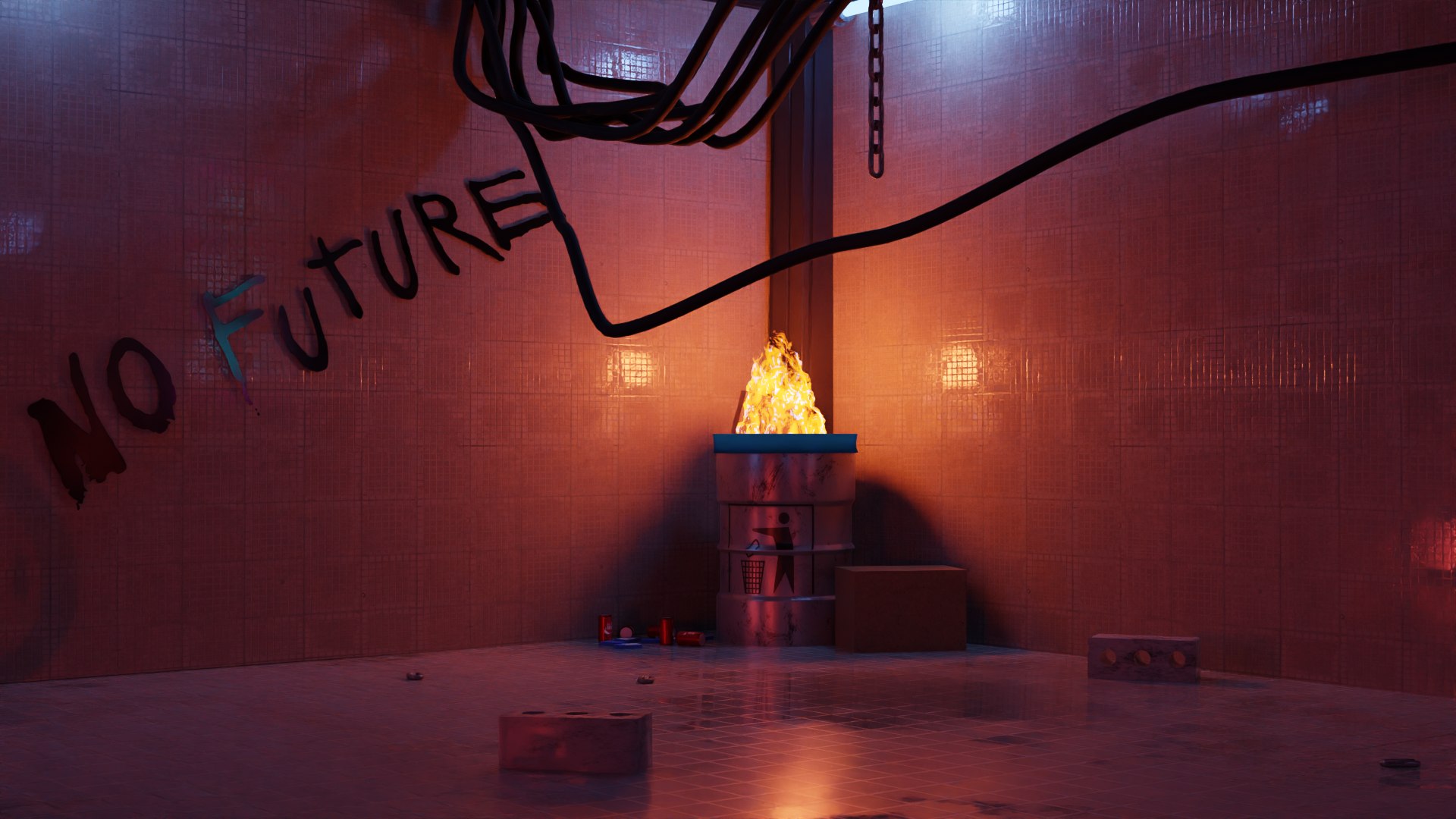 3D Cyberpunk Corridor - TurboSquid 2196592