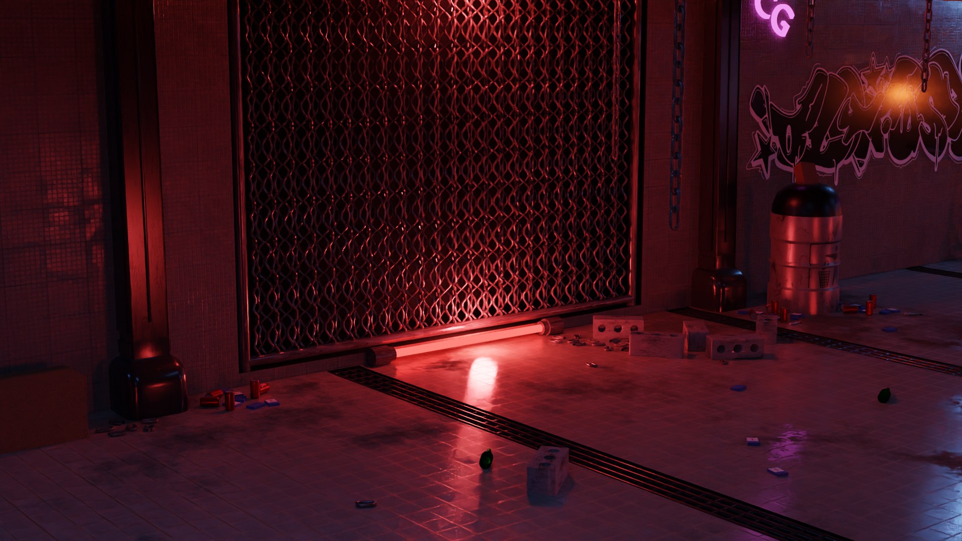 3D Cyberpunk Corridor - TurboSquid 2196592