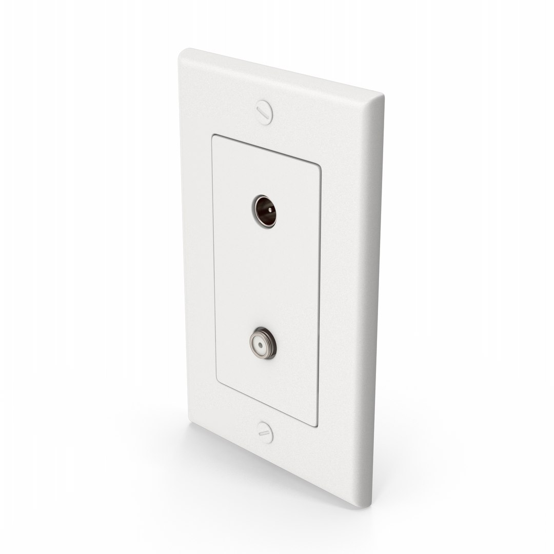 3D TV And Satellite Outlet Socket - TurboSquid 1895737