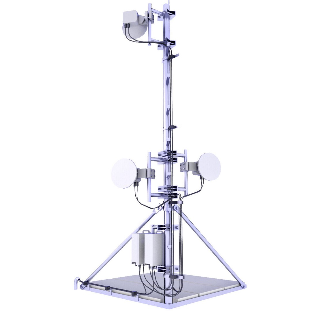 3D Rooftop GSM Cell Tower 7 Low Poly Model - TurboSquid 1822570