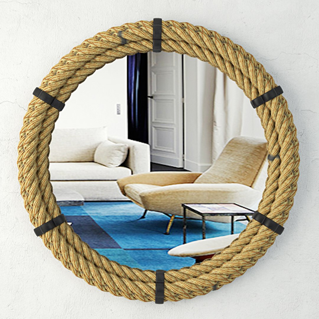 3D Rope Framed Industrial Mirror Model - TurboSquid 1215526