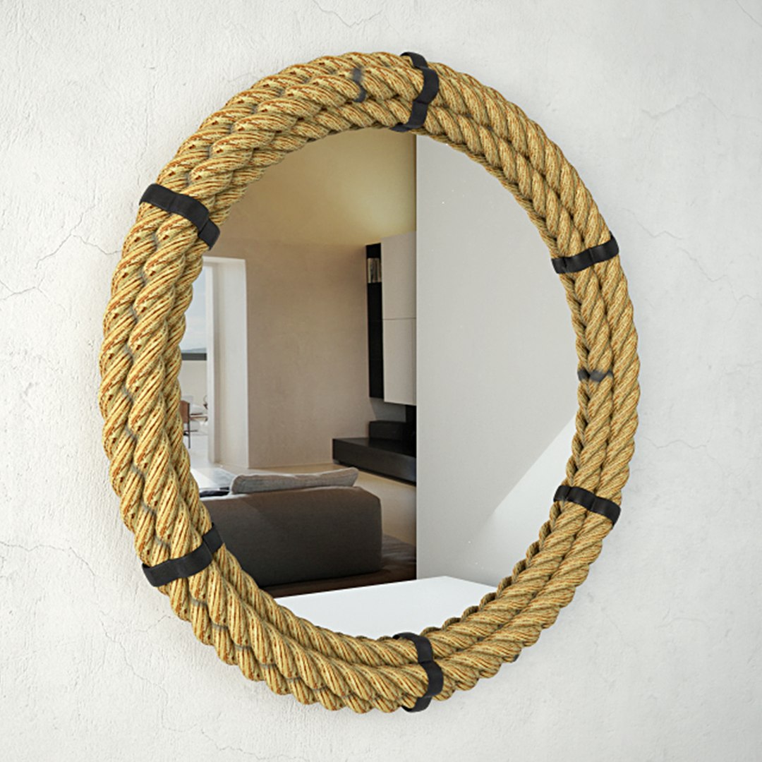 3D Rope Framed Industrial Mirror Model - TurboSquid 1215526