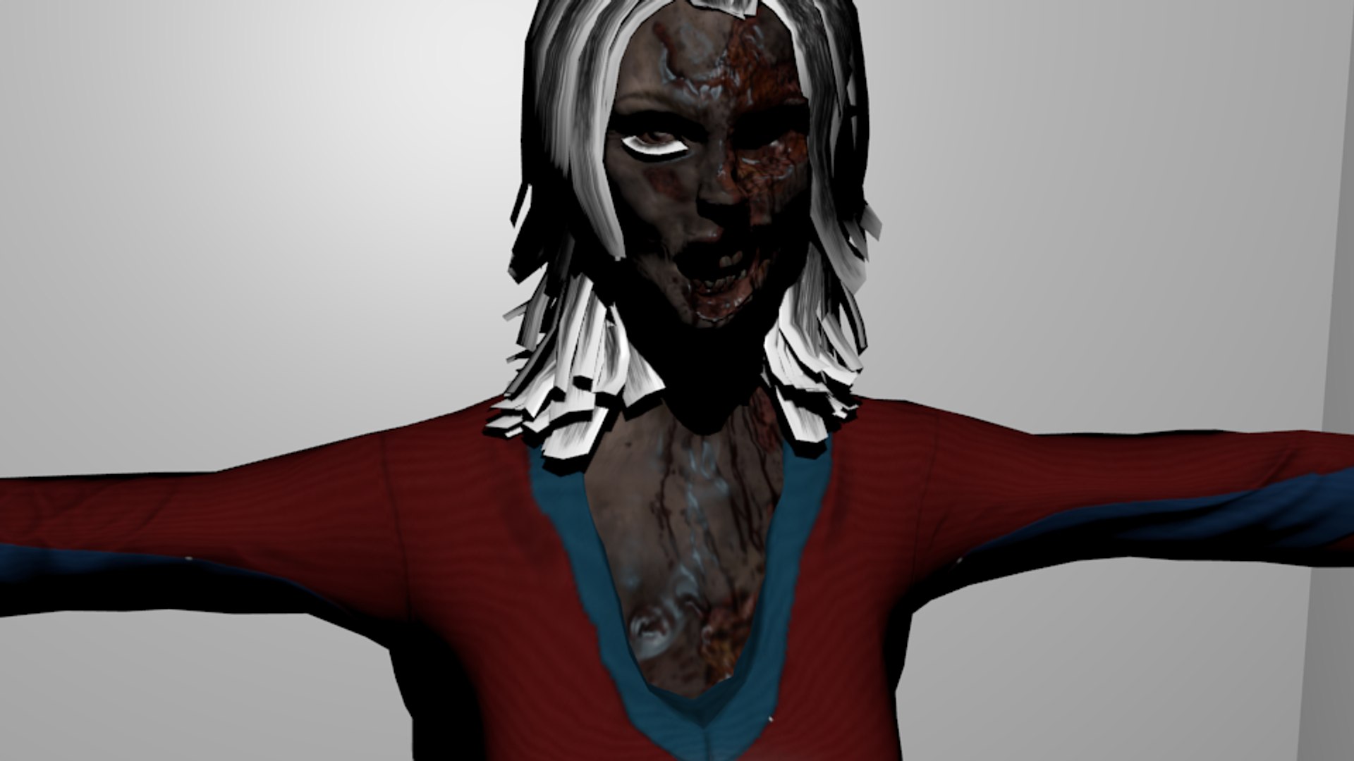 zombie girl 3d model