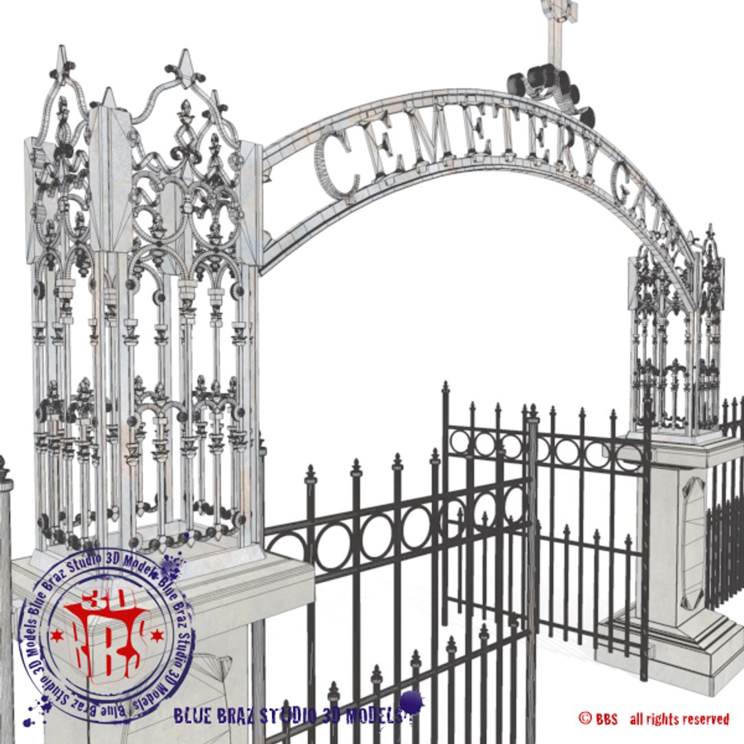 3d model gate graveyard