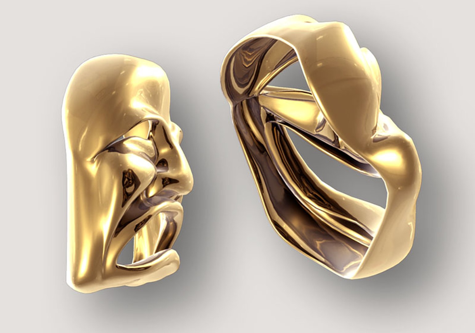 3d Ancient Greek Comedy Tragedy Model