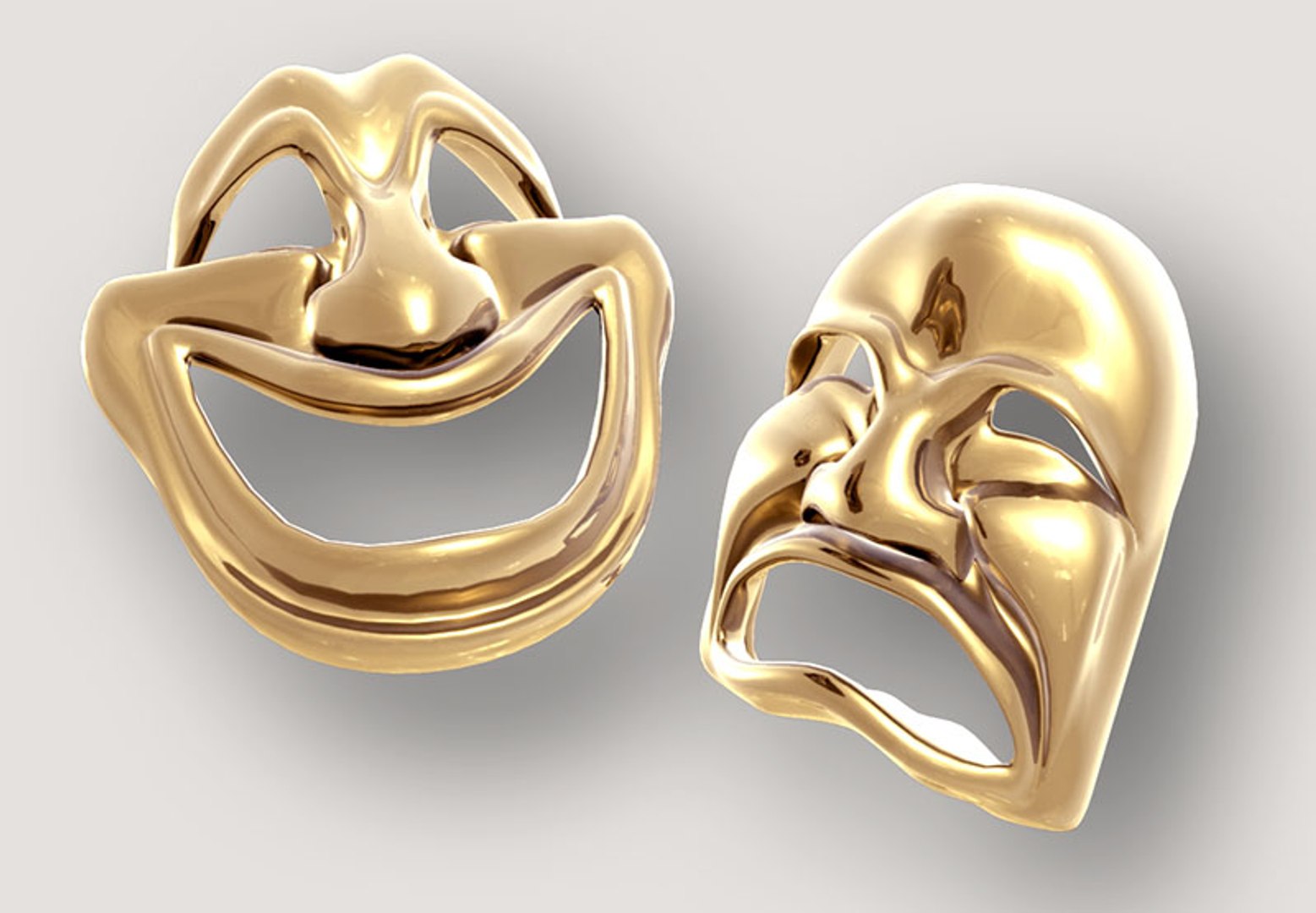 3d Ancient Greek Comedy Tragedy Model
