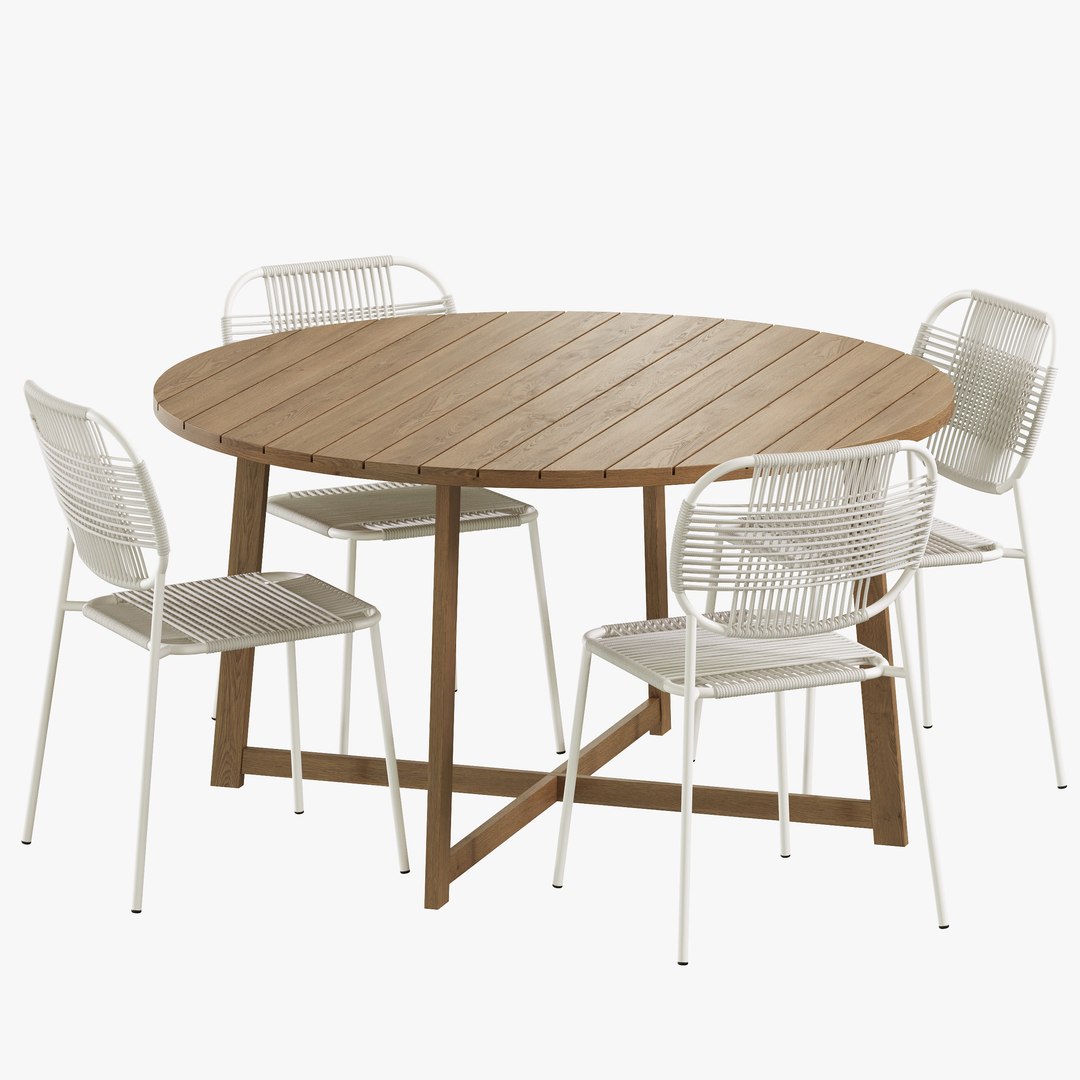 3D Oudoor Garden Dining Set Kave Home Talaier Dafne Model - TurboSquid 2305147