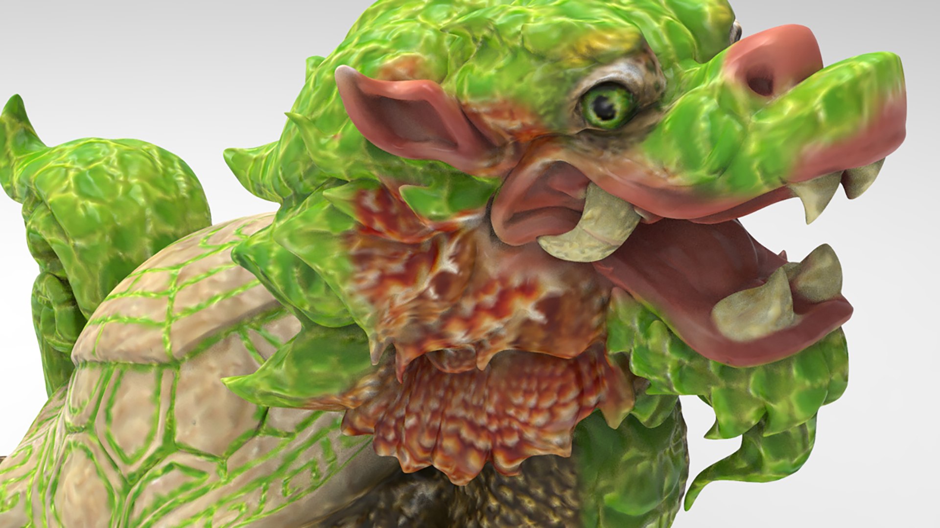 Realistic Turtle Dragon 3D Model - TurboSquid 1485779