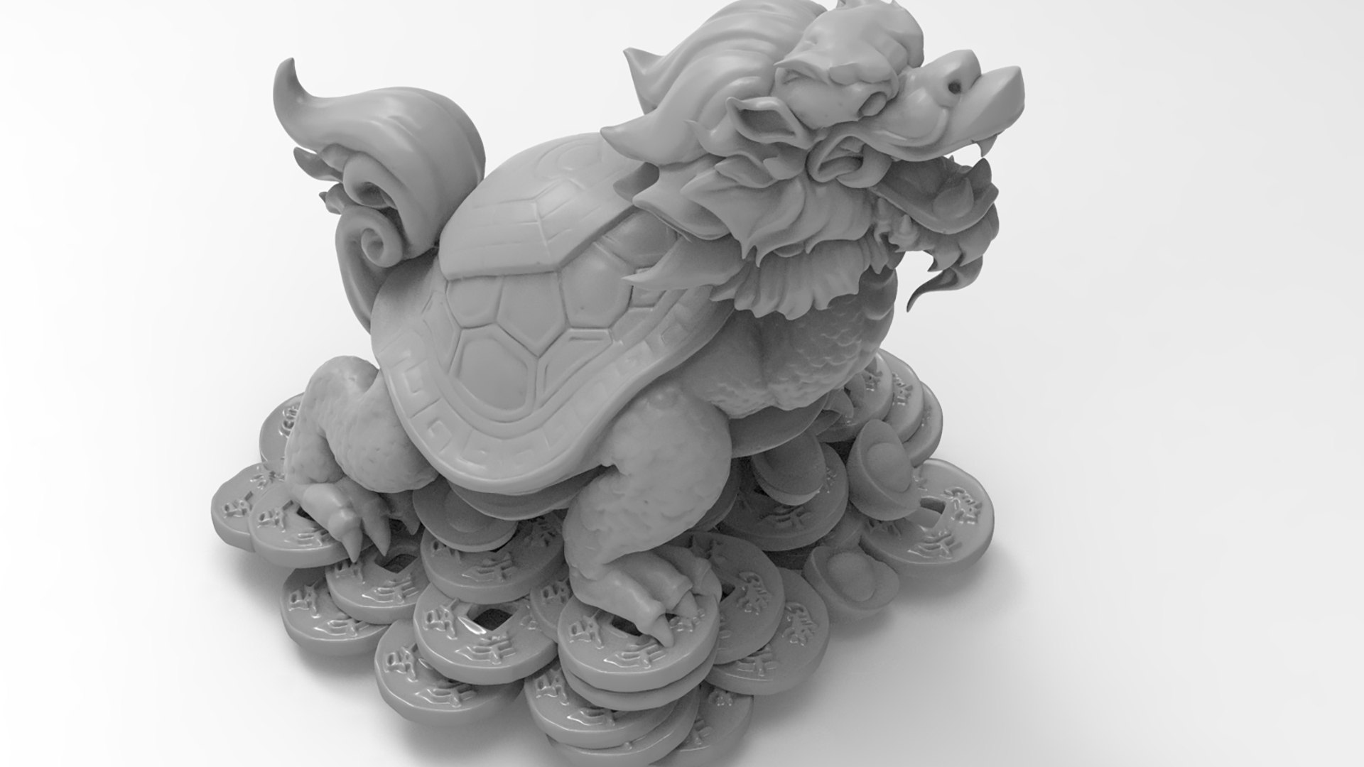 Realistic Turtle Dragon 3D Model - TurboSquid 1485779