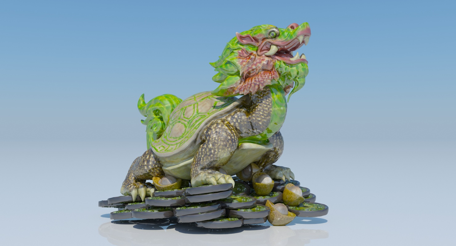 Realistic Turtle Dragon 3D Model - TurboSquid 1485779