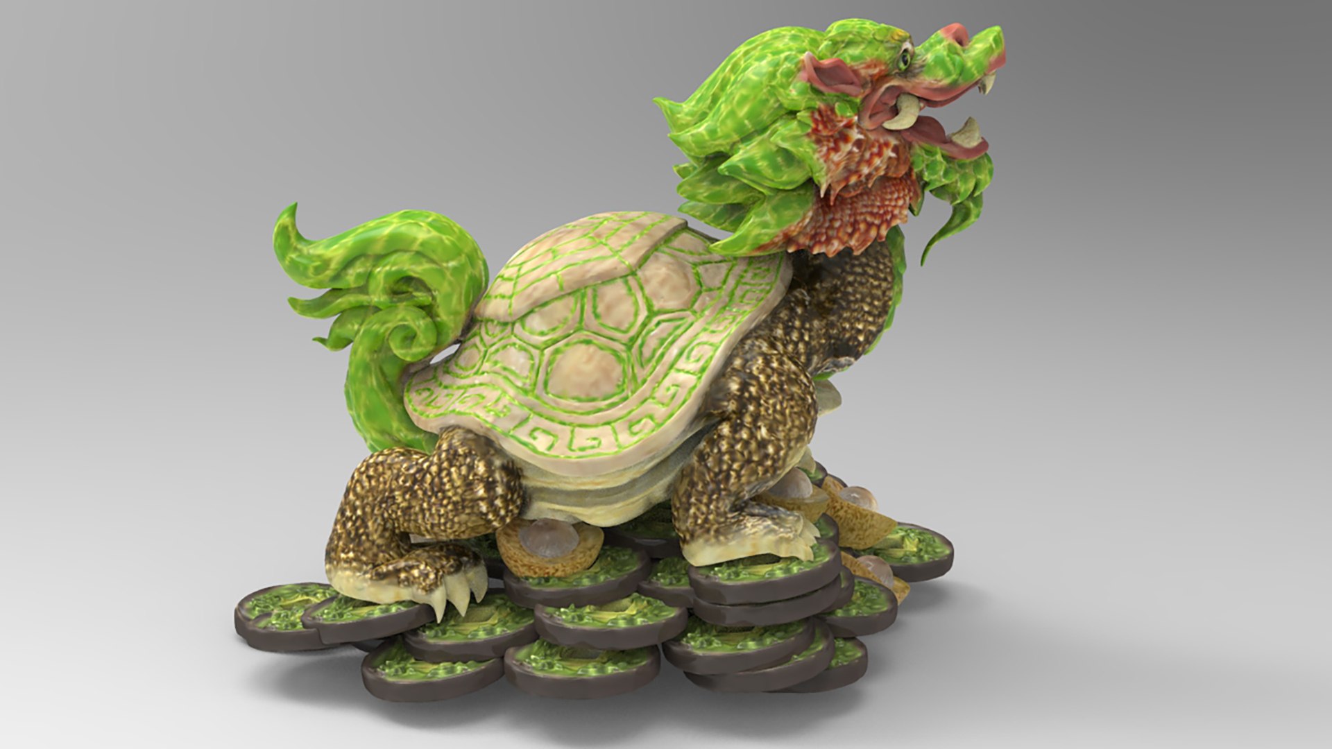 Realistic Turtle Dragon 3D Model - TurboSquid 1485779