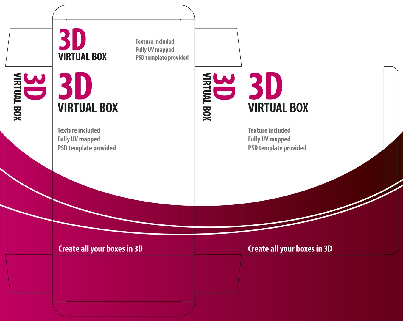 3d Model Of Tuck-in Box
