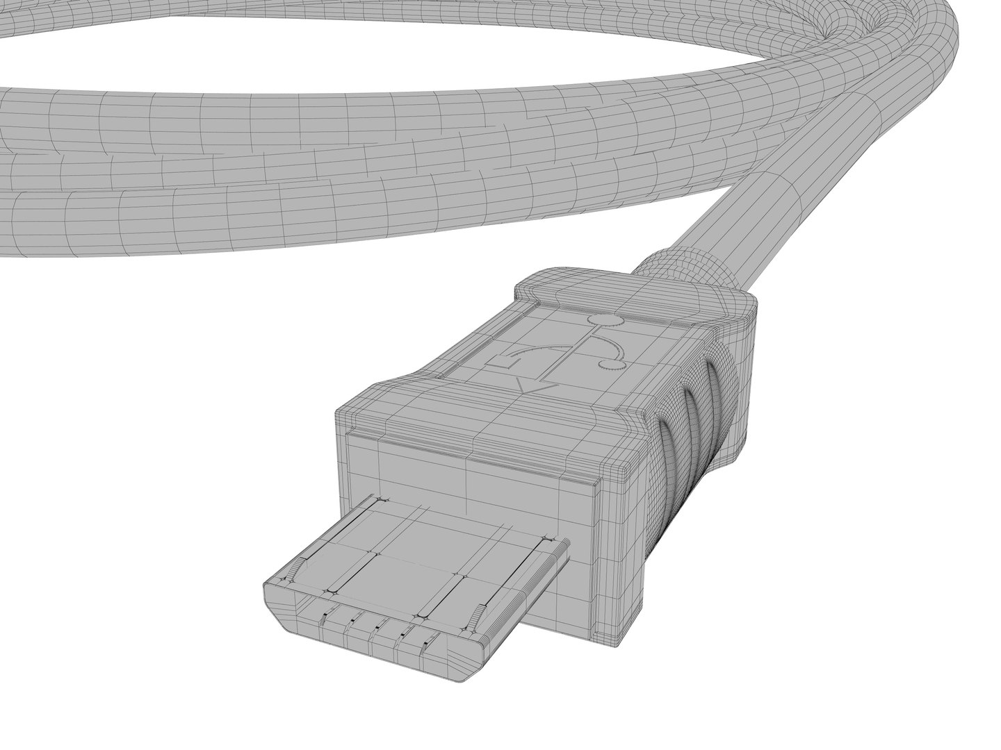 Usb Micro Cable 3d Model