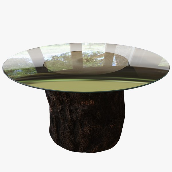 3D Tree Stump Glass Coffee Table - TurboSquid 1775684