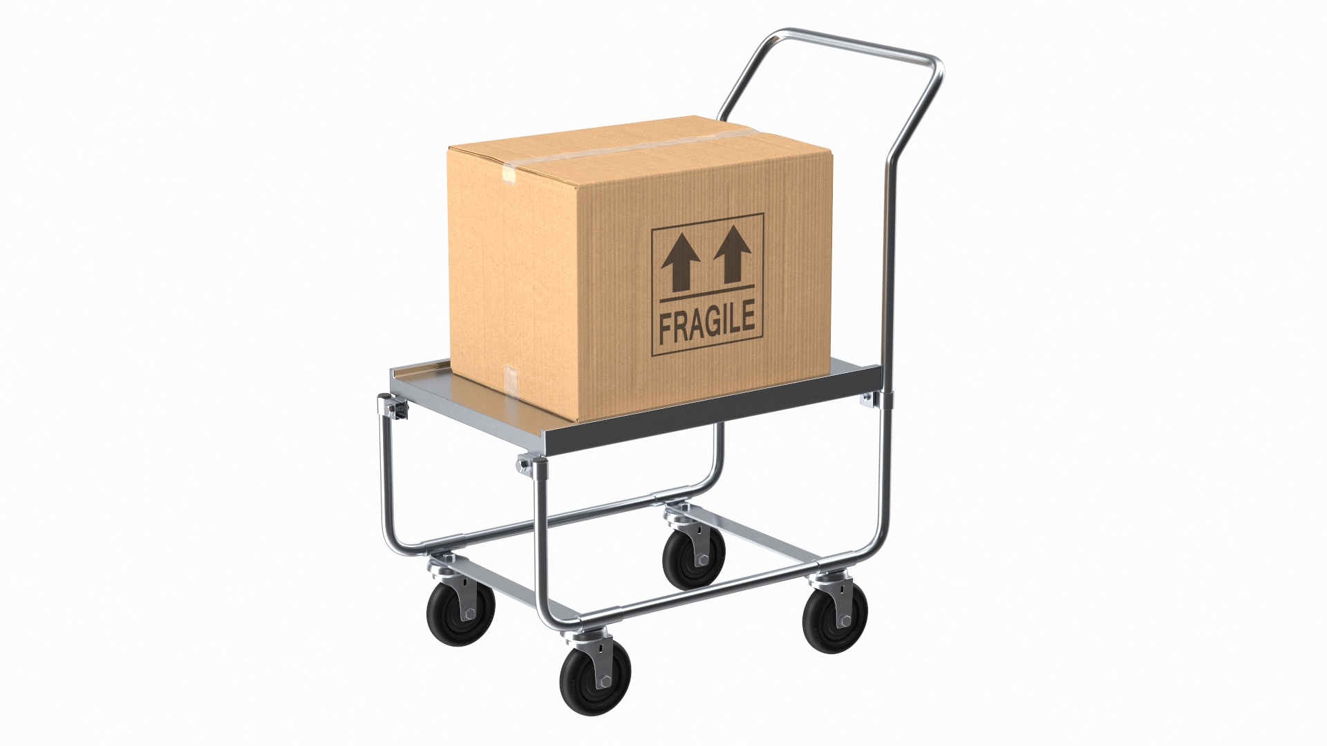 Trolley High Platform With Cardboard Boxes 3D - TurboSquid 1888655