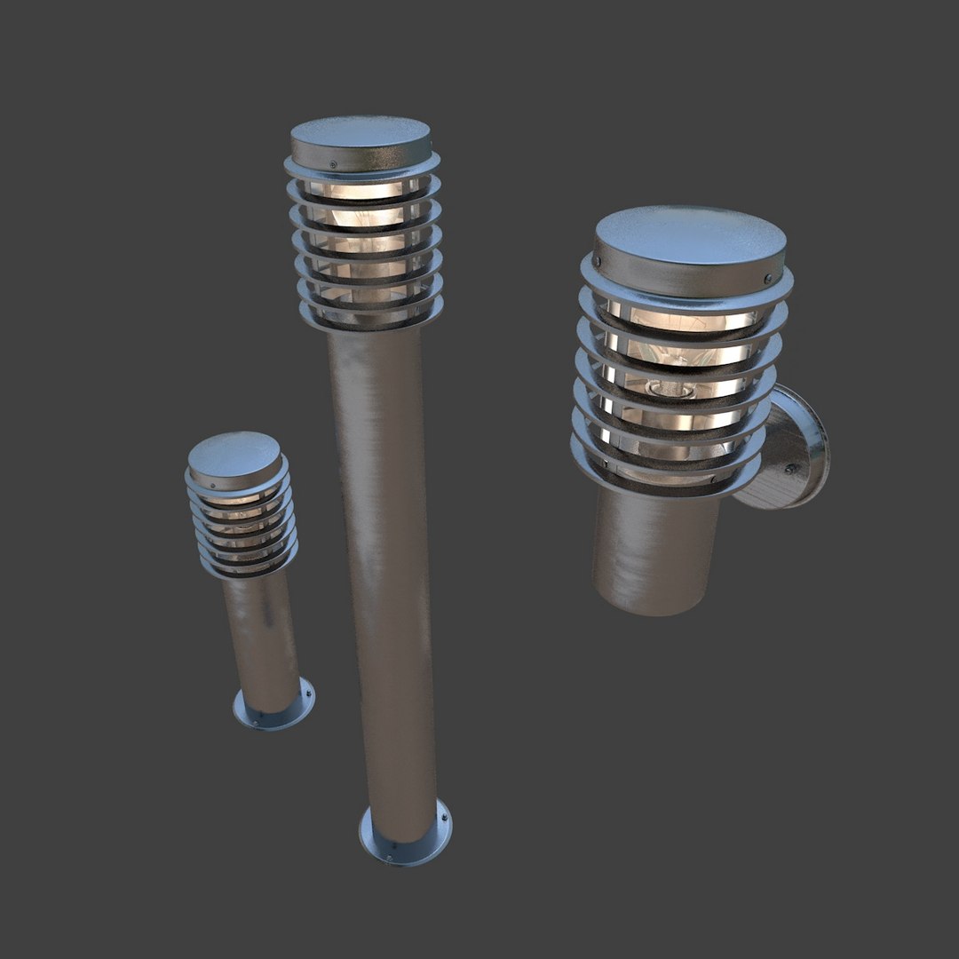 Outdoor Pillar Lights 3D Model - TurboSquid 1198164
