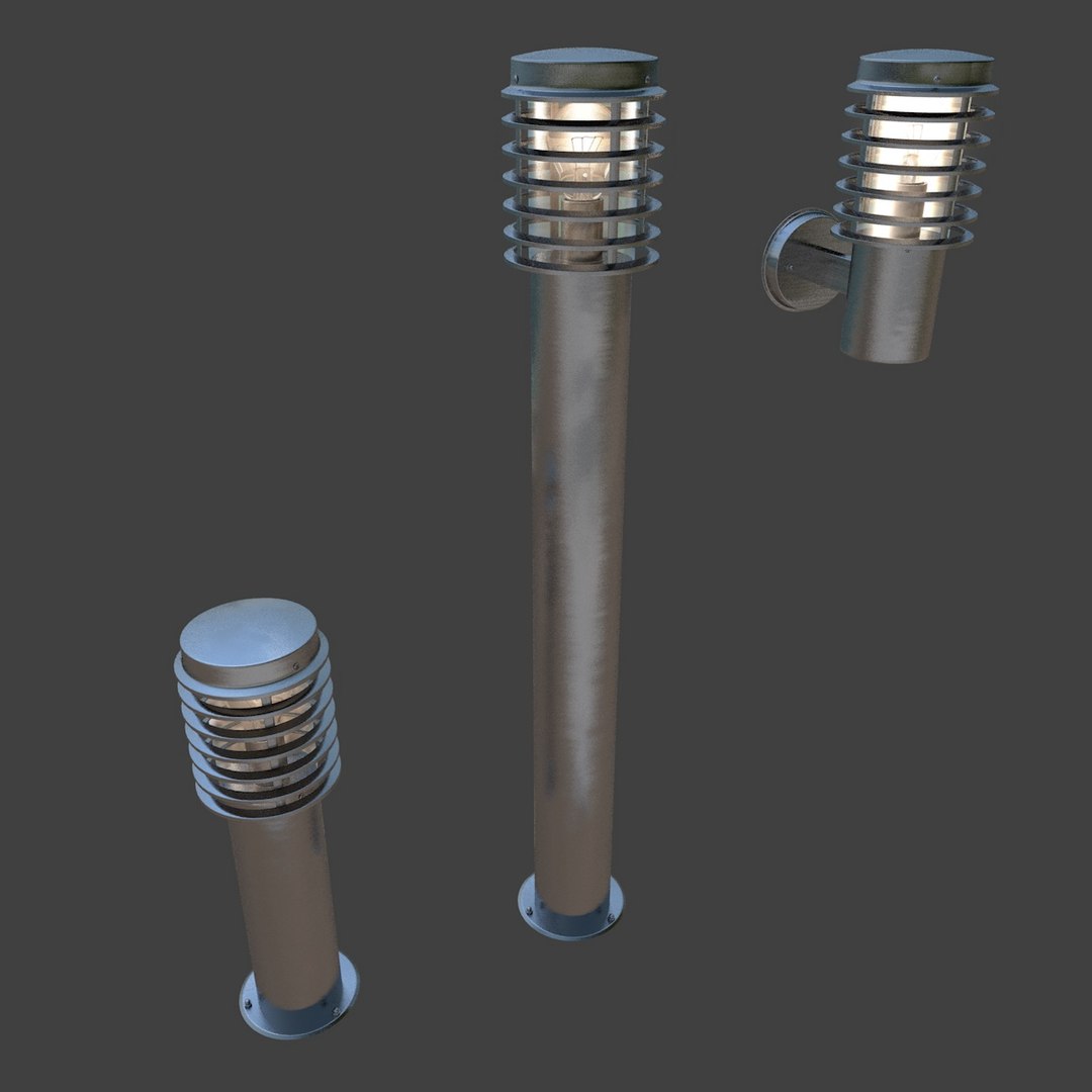 Outdoor Pillar Lights 3D Model - TurboSquid 1198164