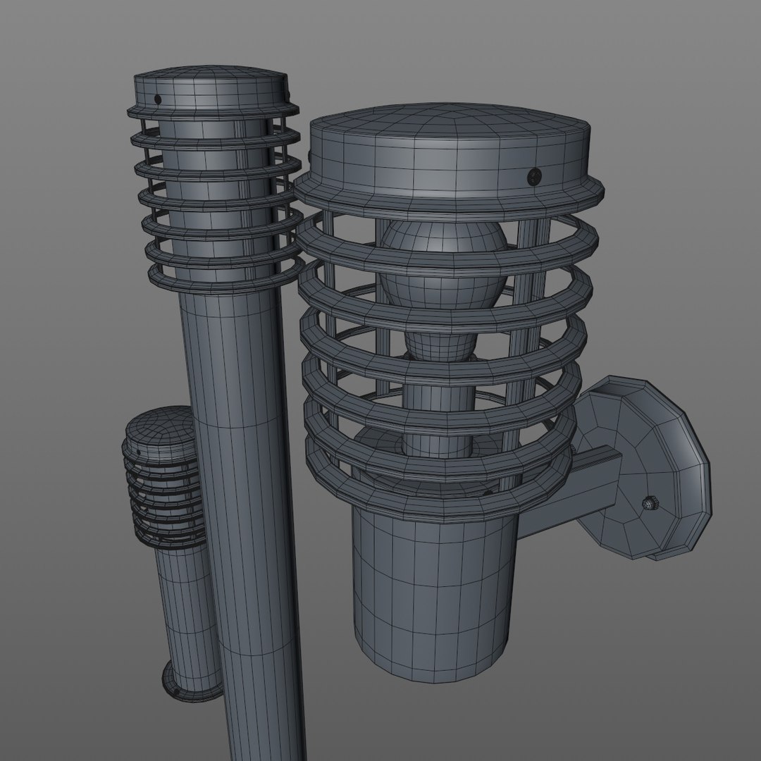 Outdoor Pillar Lights 3D Model - TurboSquid 1198164