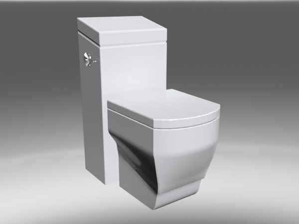square bathroom toilet 3d model