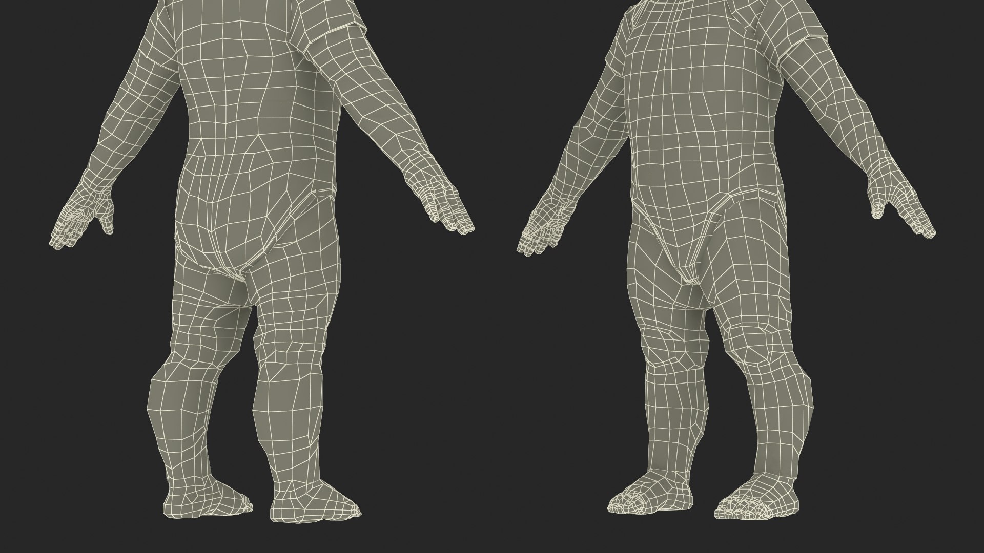 Black Baby Girl Light Skin Wearing Bodysuit A-Pose 3D Model ...