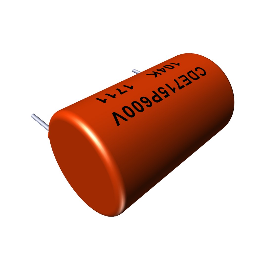 3D Model Capacitor 1 Orange Drop - TurboSquid 1256018