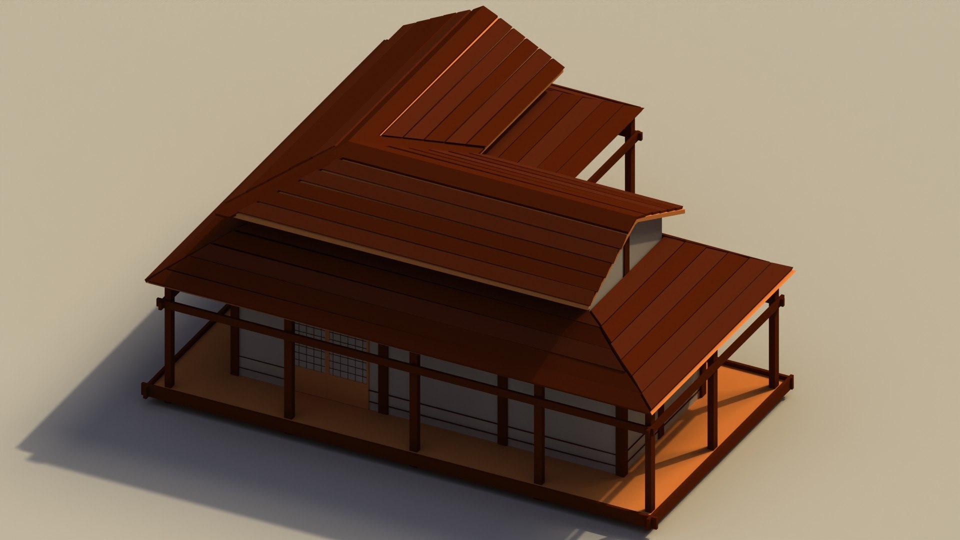 3D model Low Poly Traditional Japanese House 2 - TurboSquid 2101102