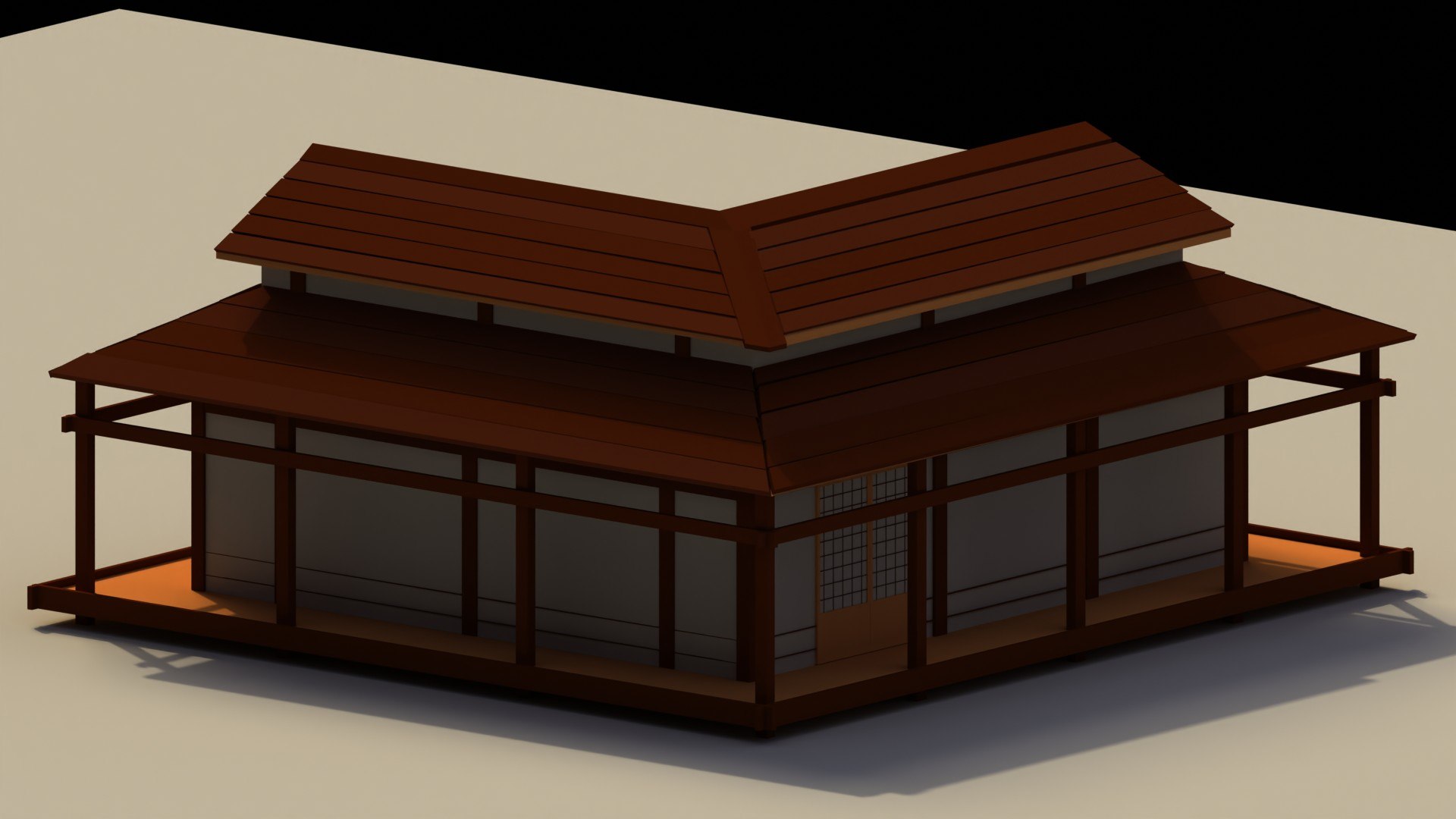 3D model Low Poly Traditional Japanese House 2 - TurboSquid 2101102
